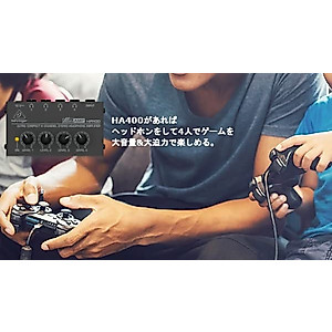 Behringer MICROAMP HA400 Ultra-Compact 4 Channel Stereo Headphone Amplifier,Silver