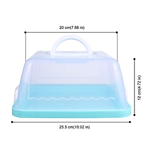 BESTOYARD Locking Cake Carrier Square Storage Container Stand for Cupcakes and Cakes with Collapsible Handles Blue,4RN9XLJITJ75218ZM915RAZF,25.5x20cm