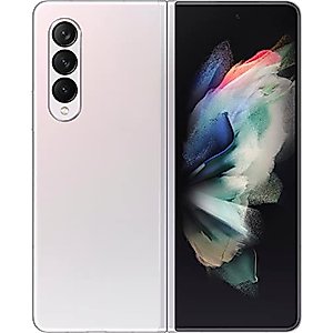 Samsung Galaxy Z Fold3 Fold 3 5G T-Mobile Locked Android Cell Phone US Version Smartphone Tablet 2-in-1 Foldable Dual Screen Under Display Camera - (Renewed) (256GB, Phantom Silver)