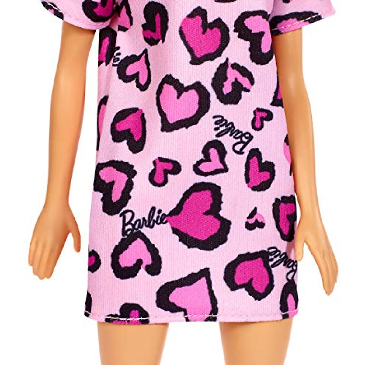 Barbie Doll, Blonde, Wearing Pink Heart-Print Dress and Platform Sneakers, for 3 to 7 Year Olds