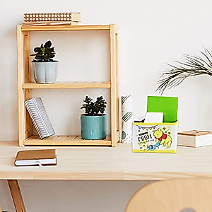 GUODONG Cartoon Storage Box Cute Yellow Case Desk Foldable Baskets Storage Bin for Kids Brithday Girls Gifts Accessories Room Decor, 18.5x11.5x14cm