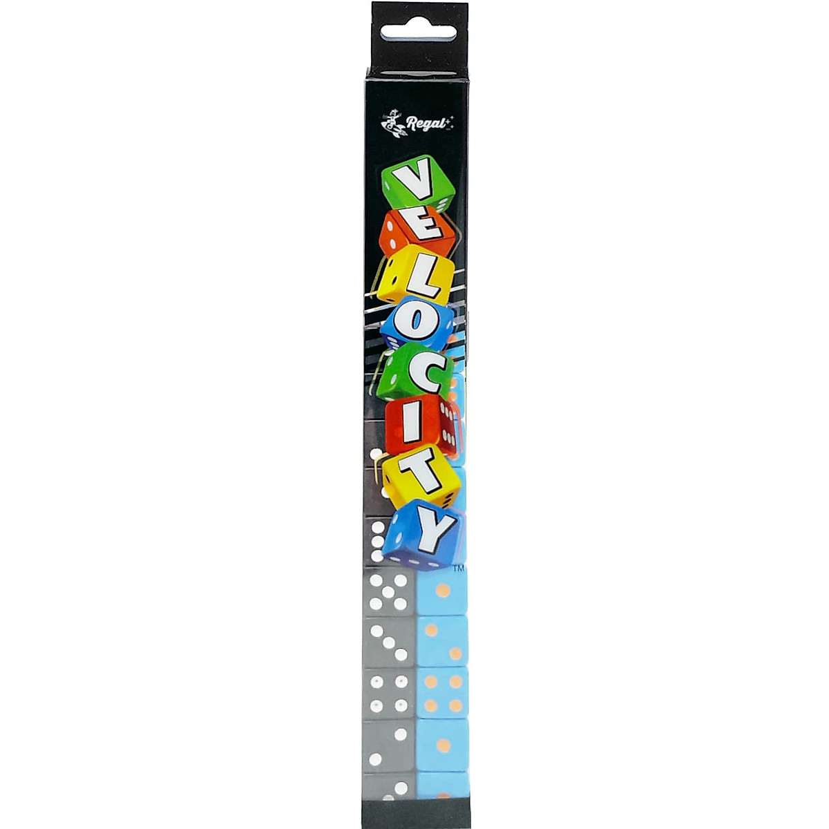 Regal Games Velocity Dice Game Set with Case - Square Dice Colored Set for Family Game Night - 2 to 4 Player (40 Dices)