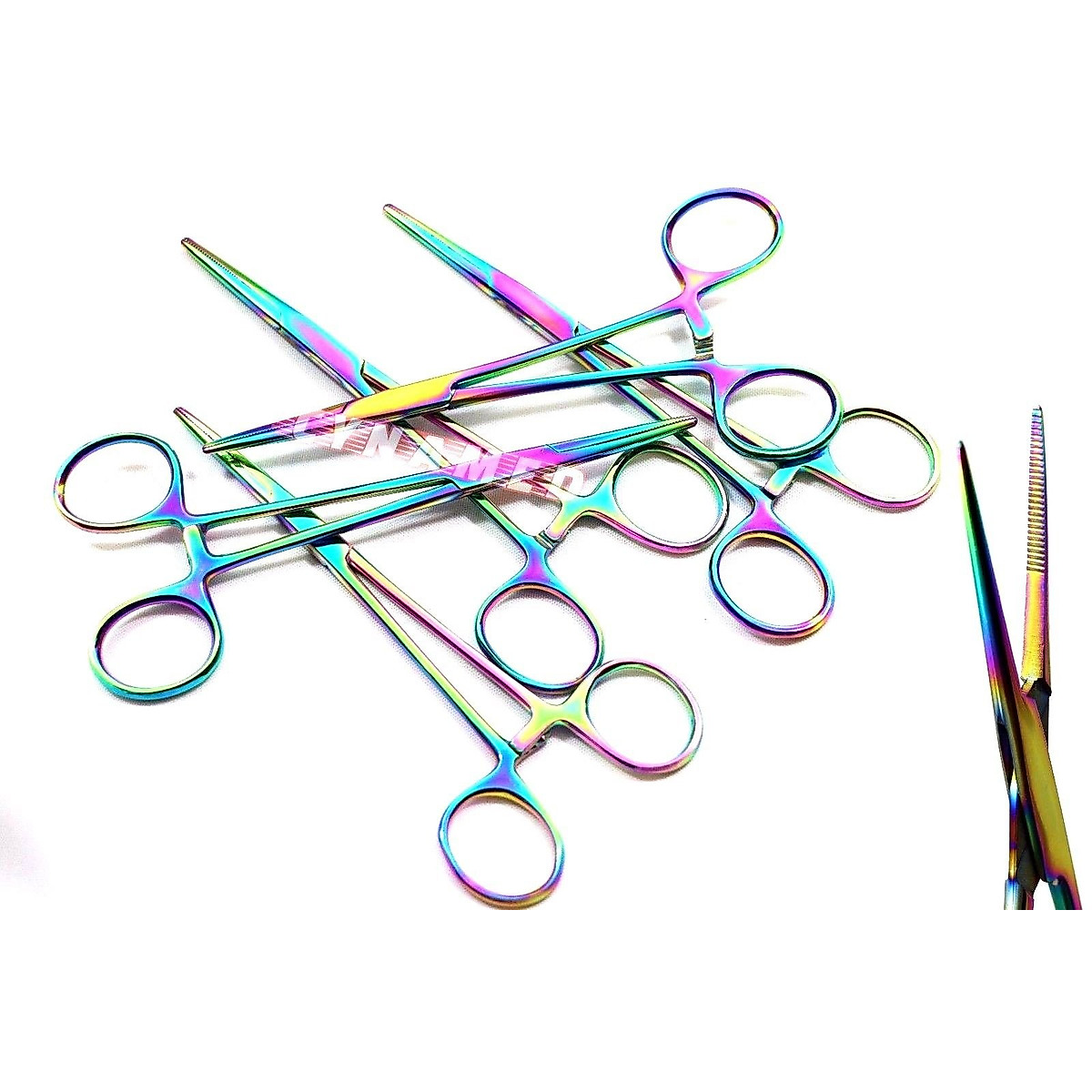 New 5 EA Premium AUTOCLAVABLE Kelly HEMOSTAT Forceps 5.5" Straight Multi Rainbow Color