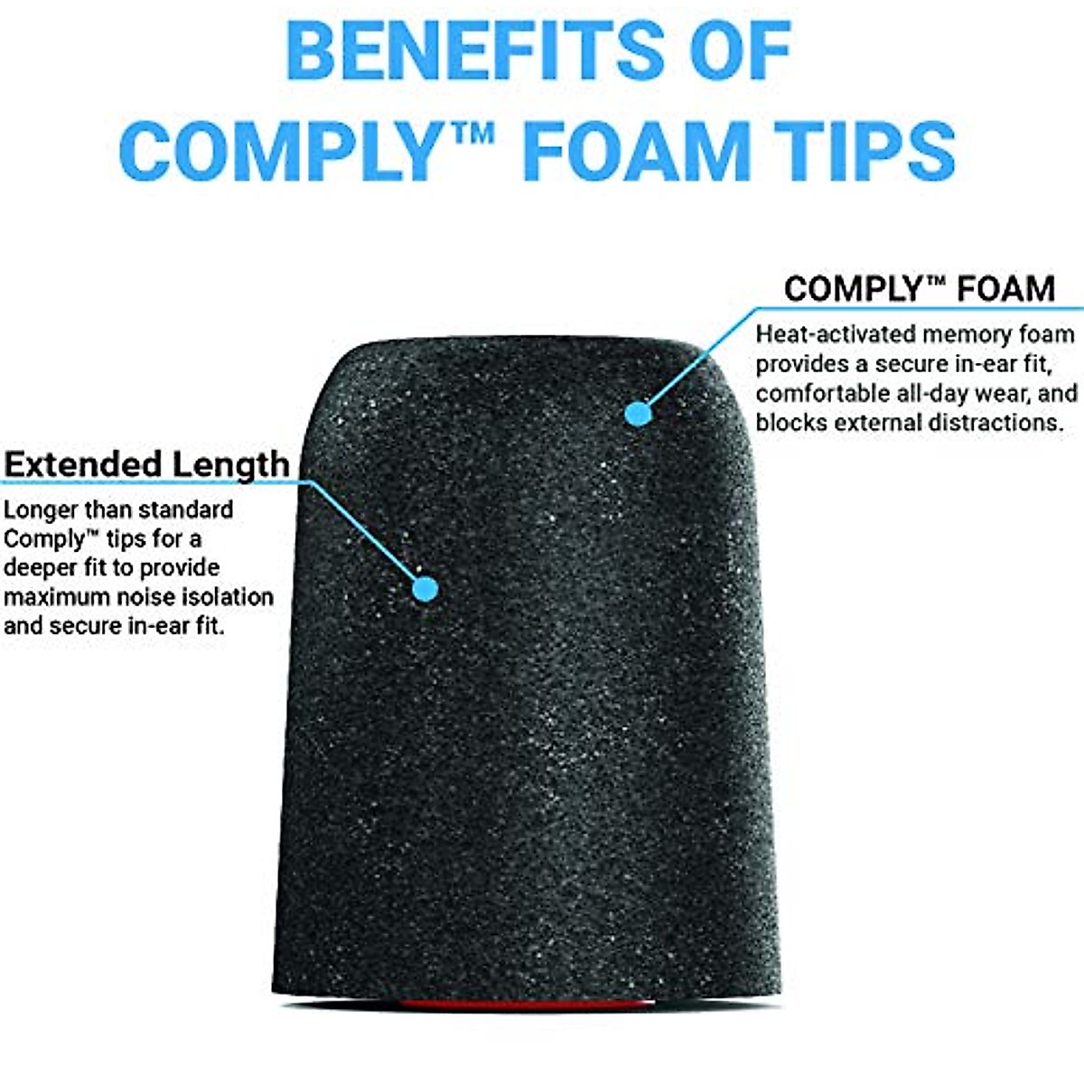 Comply Professional Series Memory Foam Tips for All Shure Earbuds | Size Medium, 3 Pairs,Black
