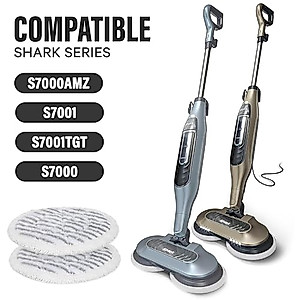 GearHill Shark Steam Mop Replacement Pads, 6 Pack Gray Microfiber Pads for Shark S7001, S7000, S7201, S7001tgt, S7000amz and S7201 Series, Suitable for Hard Floors