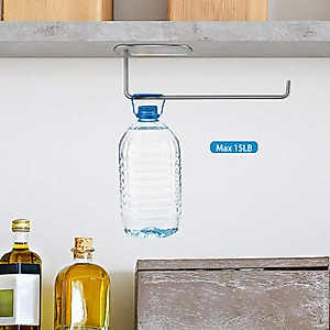 Paper Towel Holder - Self Adhesive Paper Towel Rack Under Cabinet Mount SUS304 Stainless Steel for Kitchen Bathroom Large Roll Paper, 4 Piece (Matte Black)