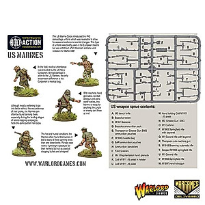 Wargames Delivered Bolt Action Miniatures - US Marines Troop Set, World War Two Miniatures, 28mm Scale Plastic Army Men for Miniature Wargaming by Warlord Games