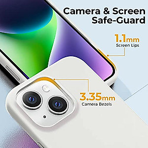 Mkeke Magnetic for iPhone 14 Case for iPhone 13 Case [Designed for MagSafe] Liquid Silicone Shockproof Protective Phone Cover with Soft Microfiber Lining for Apple iPhone 13/14 (6.1"), White