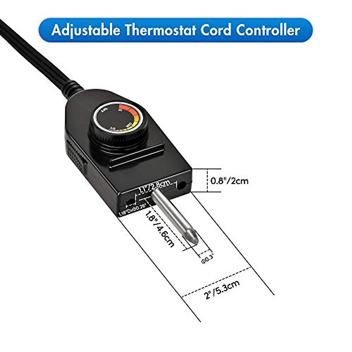 Stanbroil Power Cord with Thermostat Control for Electric Smokers and Grills