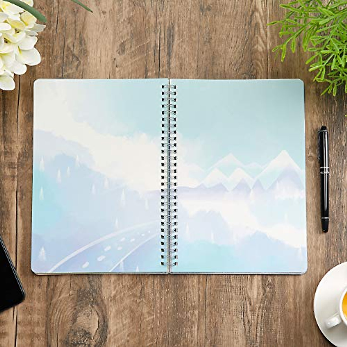 SIIXU Colorful Blank Journal Notebook, Hardcover Unlined Personal Diary to Write in for Women and Girls, Pretty Notepad for Writing, Spiral, 6.8"x9.8", 128 Pages, Autumn