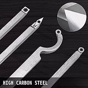 VEVOR Wood Turning Tools for Lathe 4 PCS Set, Carbide Lathe Tools with Diamond Shape, Round, Square Cutters, Turning Lathe Chisels with Comfortable Grip Handles Lathe Tools for Craft DIY Hobbyists