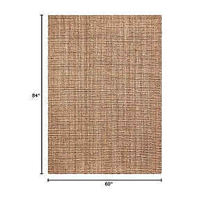 MARTHA STEWART x SAFAVIEH 5' x 7' Natural MSR9551A Handmade Farmhouse Jute Area Rug