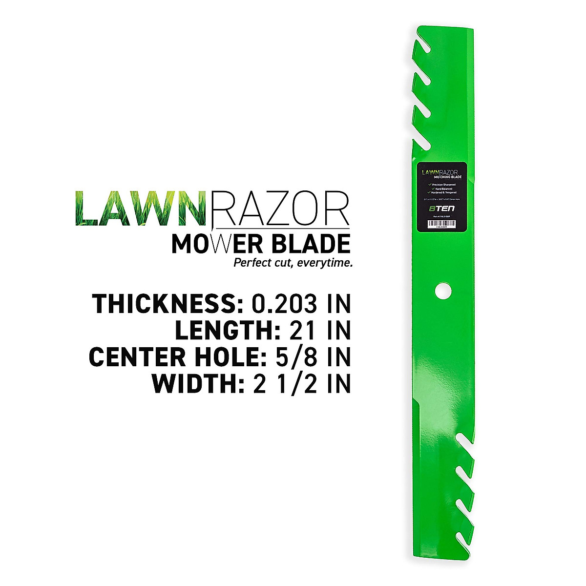 8TEN LawnRAZOR Mower Blade for Wright Stander 1520842 71440003 Husqvarna iZ4217 539101733 539102093 (Toothed Mulching) 2 Pack