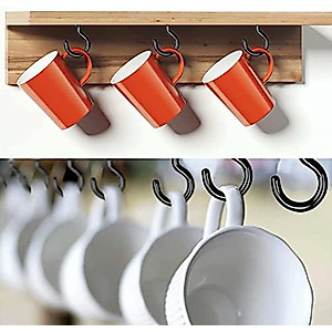 Garden Wall Big Bend Hooks Wall Hanger Iron Hooks Plant Bracket Hanger Hooks 2 pcs + 2 Half-Round Hook for Indoor/Outdoor/Terrace 8 inch Premium Home Decoration Robust and Long Service Life(Black)