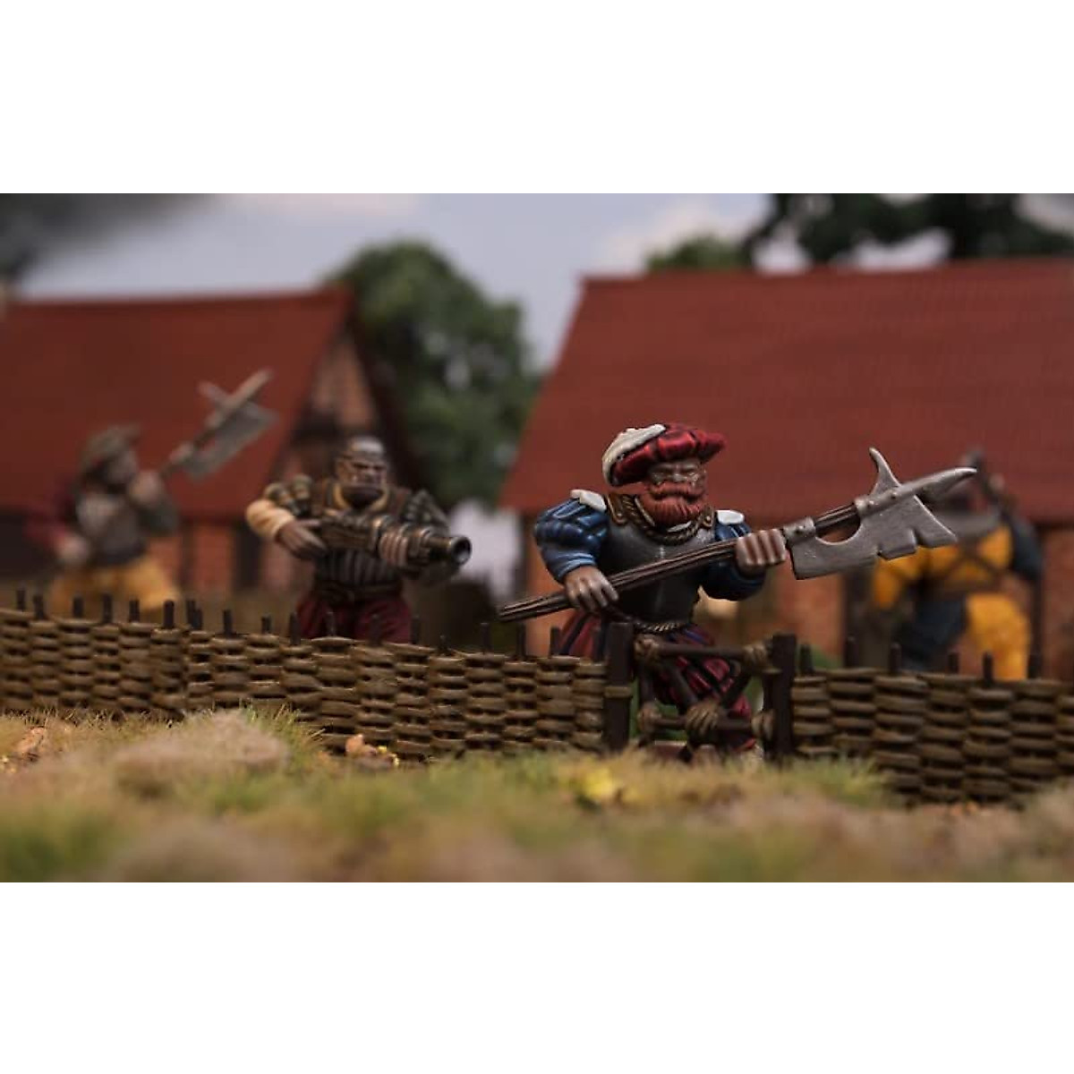 Death Fields/Classic Fantasy: Landsknecht Ogres (9 Multi Part Hard Plastic 28mm Figures) Made in The USA