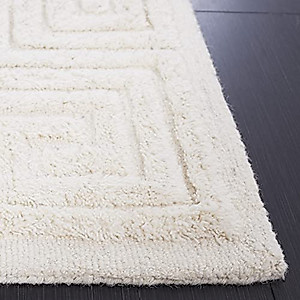 SAFAVIEH Metro Collection Area Rug - 8' x 10', Ivory, Handmade Greek Key Border Wool, Ideal for High Traffic Areas in Living Room, Bedroom (MET276A)