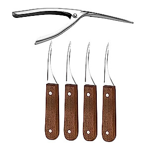 Lobster Crackers 1 Set Stainless Steel Shrimp Opener Tools for Fish Scale Remover Oyster Crackers Oyster Opener Shrimp Peeler Tool Shrimp Deveiners Shrimp Cleaning Supplies Chunk