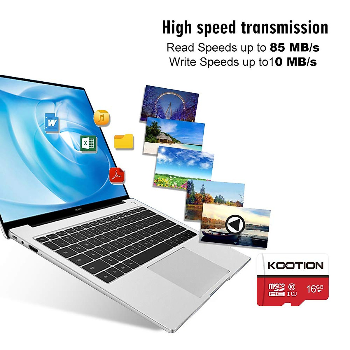 KOOTION 10 Pack 16GB Micro SD Card Class-10 Micro SDHC Card 16 gb UHS-I High Speed TF Card R Flash C10 U1 Memory Card