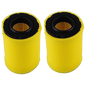 KlirAir Air Filters Replace for Briggs & Stratton 796031 (591334 or 594201) Plus 797704 Foam Pre-cleaner (Pack of 2)