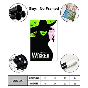 Shruan Broadway Musical Wicked Canvas Poster Wall Art Decor Print Picture Paintings for Living Room Bedroom Decoration Unframe-style 12x18inch(30x45cm)