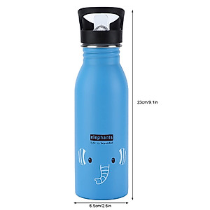 Fdit 500ml Stainless Steel Sport Water Bottle Thermo Mug Vacuum Insulated Water Bottle with Sucking Mouth Metal Canteen Water Bottle with Straw Lid(#1)