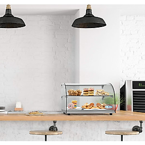 KoolMore - DC-2C 22" Commercial Countertop Bakery Display Case with Front Curved Glass and Rear Door - 1.5 cu. ft.