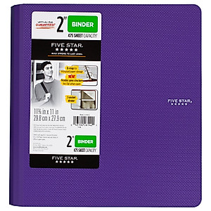 Five Star 2 Inch 3 Ring Binder, Plastic, Color Selected for You, 1 Count (26142)