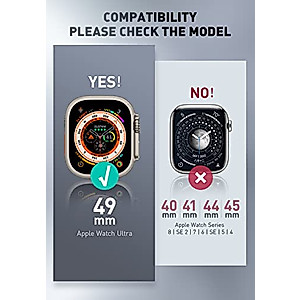 i-Blason Armorbox Compatible with Apple Watch Band [49mm] for Apple Watch Ultra, Rugged Durable TPU Watch Band with 2-Pack Bumper Cases [Built-in Tempered Glass Screen Protector], (Black)