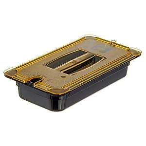 Carlisle FoodService Products Storplus High Heat Food Pan Steam Table Pan, Chafing Pan for Catering, Buffets, Restaurants, High Heat Plastic, 1/3 Size 2.5 Inches Deep, Black, (Pack of 6)