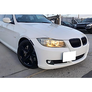 iJDMTOY Euro Dark Smoked Lens Front Bumper Side Markers Compatible With 2009-2012 BMW E90/E91 3 Series LCI Models, Replace OEM Amber Yellow Reflector Assy