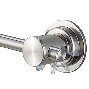 JiePai 24 inch Suction Cup Towel Bar Brushed Nickel,Bath Shower Towel Holder Shower Door Adhesive Towel Bar Suction Towel Rack (Brushed Nickel, 24inch)