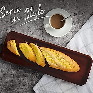 Unique Bamboo Cheese Board, Charcuterie Platter and Serving Tray for Wine, Crackers, Brie and Meat, 15.7 x 3.9 x 0.6 inch