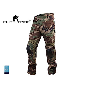 Emerson Airsoft Hunting Tactical Pants Combat Gen3 Pants with Knee Pads (US, Alpha, Large, Regular, Regular, Woodland)