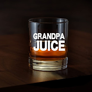 AGMDESIGN Grandpa Juice Fun Whiskey Glasses Gift Box, Glass Gifts for Grandpa, Father's Day Gifts, Birthday Gifts for Dad, Upgrading Grandpa Pregnancy Announcement Gifts
