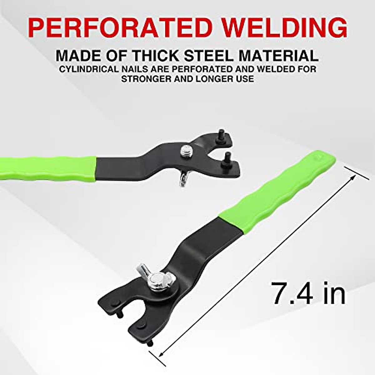 PRETEC Adjustable Angle Grinder Pin Wrench Lock-Nut Spanner Grinder Wrench Universal with 2 Pairs Work Gloves,Compatible 4/5/6/7/9 Inch Angle Grinder for Dewalt Makita