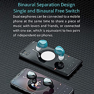 OCUhome True Wireless Earbuds, Bluetooth Headphones, 4Pcs M22 Earphone Bluetooth 5.1 Noise Reduction Mini Wireless Earpieces for Phone Black