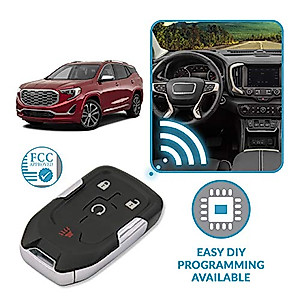 Keyless2Go Replacement for 4 Button Proximity Smart Key for GMC HYQ1AA 13584512