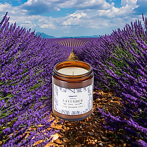 Indigofairs Lavender Candle, 7oz Medium Jar Scented Candle, Aromatherapy Candle for Home Scented, 40 Hours of Burn Time Candle for Women/Men