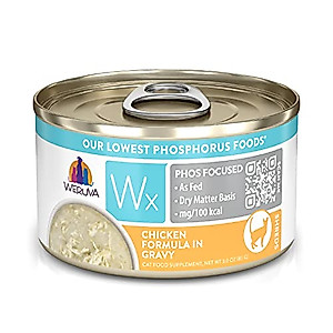 Weruva Wx Phos Focused, Chicken Formula in Gravy, 3oz Can (Pack of 12)