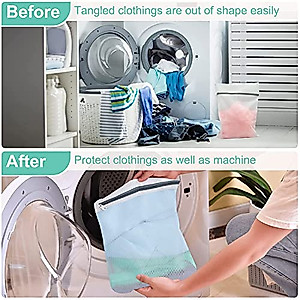 6 Pack Mesh Laundry Bags, Delicate Wash Bags for Washing Machine, Reusable Travel Organization Bag for Lingerie, Socks, Sleepwear, 3 Large, 3 Medium