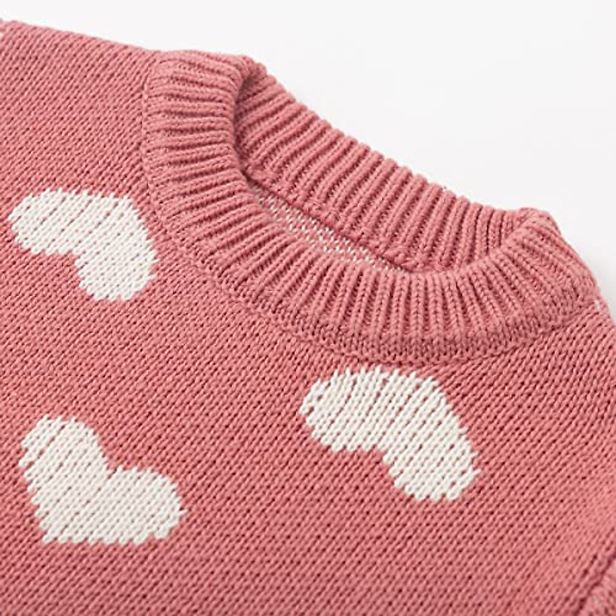 Simplee kids Baby Girls' Valentine's Sweater Pink Pullover Coat Cotton Sweater Patterns to Knit Heart for Autumn Fall and Winter 2-3T