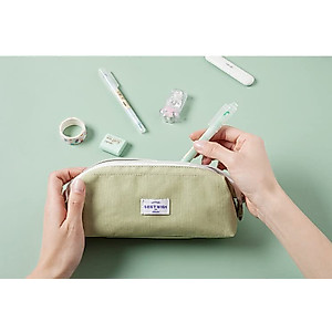 EVERKOTON Pencil Case Large Capacity Pencil Pouch Pen Bag for School Teen Girl Boy (Light green)