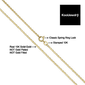 Kooljewelry 10k Yellow Gold Flat Oval Link Chain Necklace (1.4mm, 18 inch)
