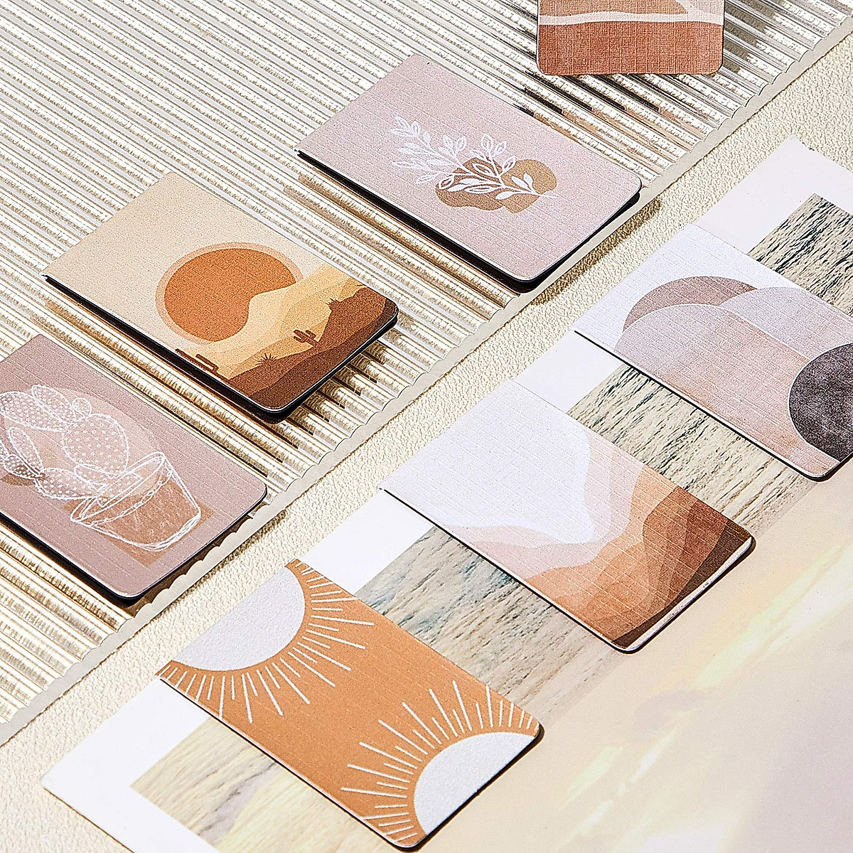 10 Pieces Magnetic Bookmarks Magnet Page Markers Assorted Inspirational Book Markers Set with Landscape for Presents Students Teachers Reading (Sunset Style,3.5 x 5.5 cm)