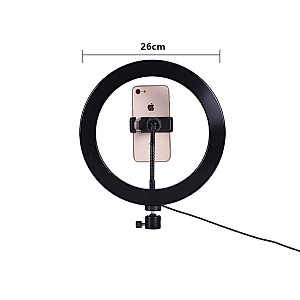 Fealay 26cm Studio Live Led Ring Light With Phone Holder 120cm Ring Light Kit Foldable Tripod Kit Adjustable 360 Rotation for Phone Selfie Light Beauty Photograph