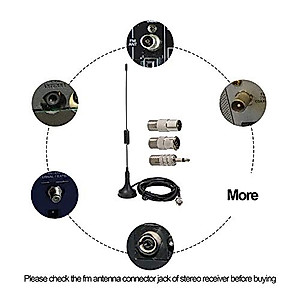 FM Stereo Antenna, Ancable Magnetic Base 75 Ohm FM Antenna Kit for Yamaha Onkyo Bose, etc Stereo Receiver Indoor Table Top Radio Receiver Antenna