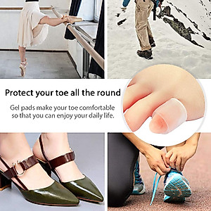 HioIoiH Pinky Gel Toe Sleeves Protectors 10 Pack for Blister,Corn, Calluses Relief Pain from Bunions, Friction,Hammer Toe Covers Reduce Friction