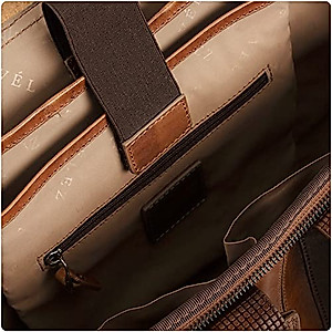 VELEZ Tan Full Grain Leather Messenger Bag for Men - 15 inch Laptop Briefcase - Mens Vintage Shoulder Satchel Business Crossbody Travel Work Computer Bags