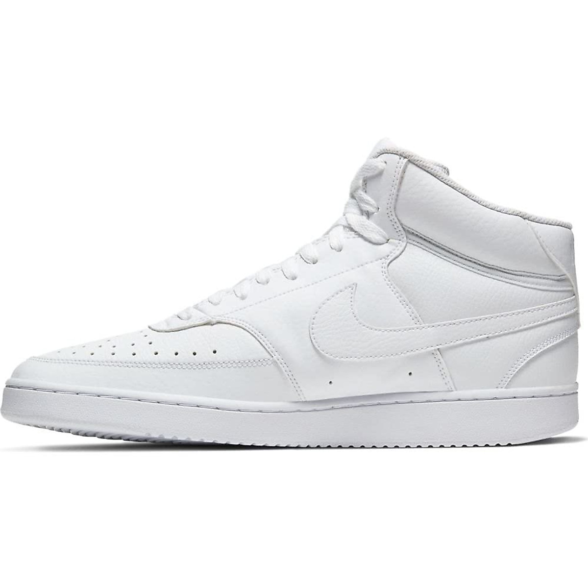 Nike Men's Court Vision Mid Sneaker, White/White-White, 10