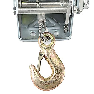 ZOENHOU 1600lbs Capacity Heavy Duty Hand Winch with 49FT / 15m Steel Cable, Hand Crank Winch, Boat Trailer Winch Manual Winch with Hook and Gear Grease, for Pulling Boat Trailer Truck
